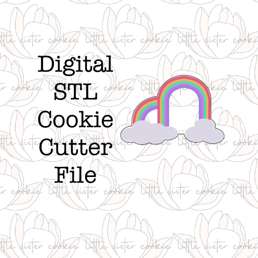 STL FILE ONLY Double Rainbow With Clouds - Etsy