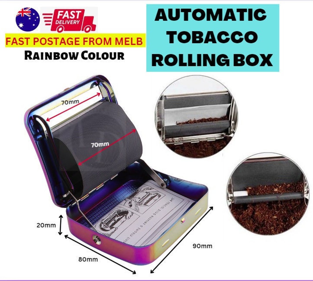RAINBOW Colour Metal Automatic Cigarette Tobacco Roller Roll Rolling ...