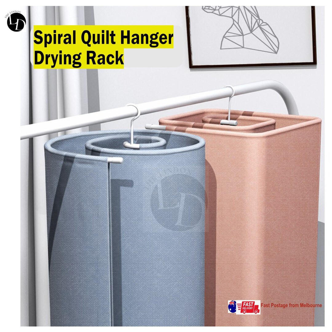 Spiral Hanger Drying Rack Collapsible for Quilt Sheets Mattress Bath ...
