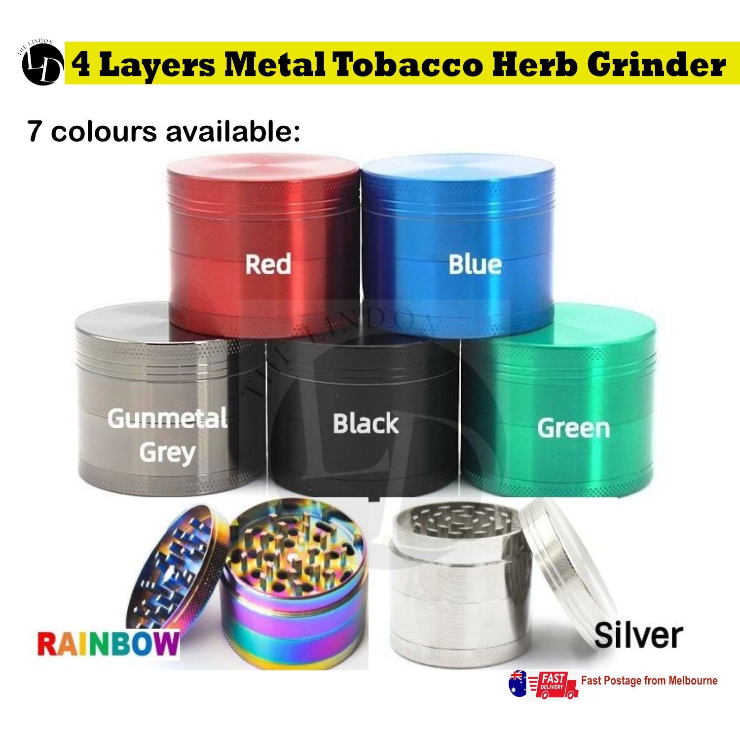 Tobacco Grinder 4 Layers Herb Grinder Metal Zinc Alloy Tobacco Herb ...