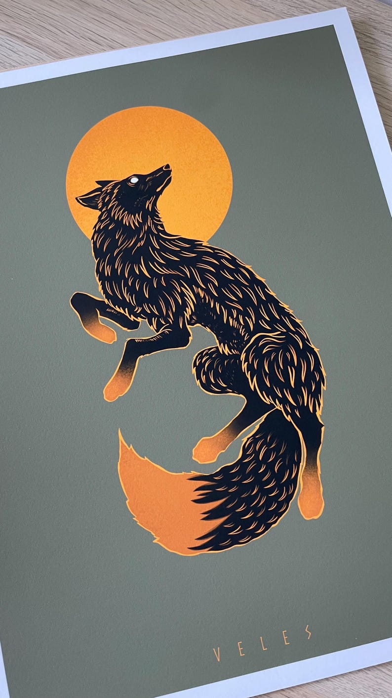 Veles as a Fox, Illustration, Enchanted Forest, Slavic Mythology Fine ...