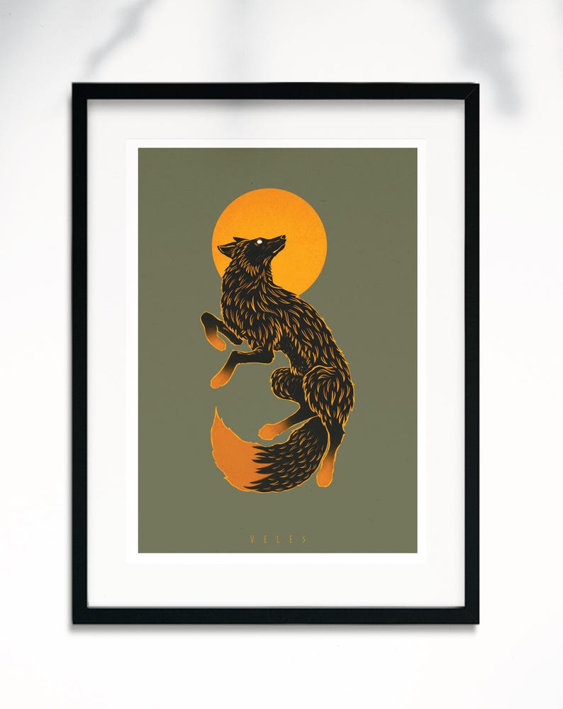 Veles as a Fox, Illustration, Enchanted Forest, Slavic Mythology Fine ...