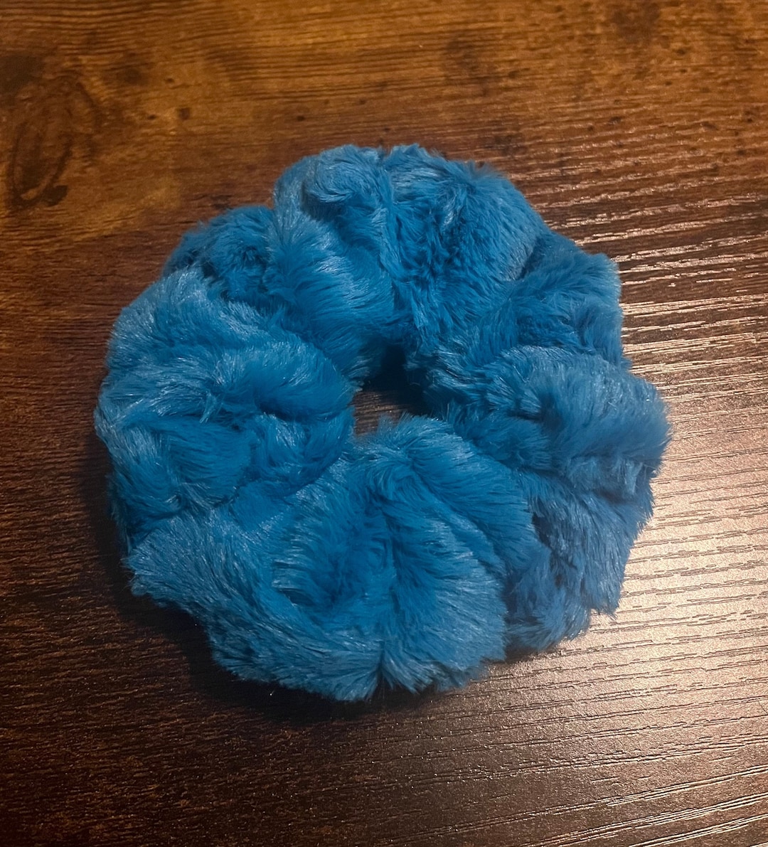 Peacock Blue Fluffy Scrunchie - Etsy