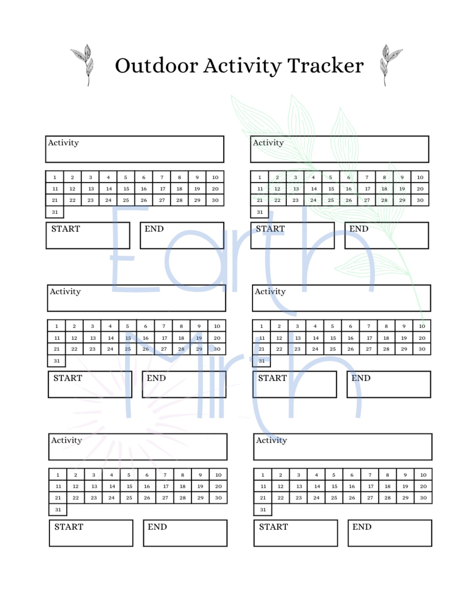 Outdoor Activity Tracker Bundle Kids Nature Activity Tracker | Etsy