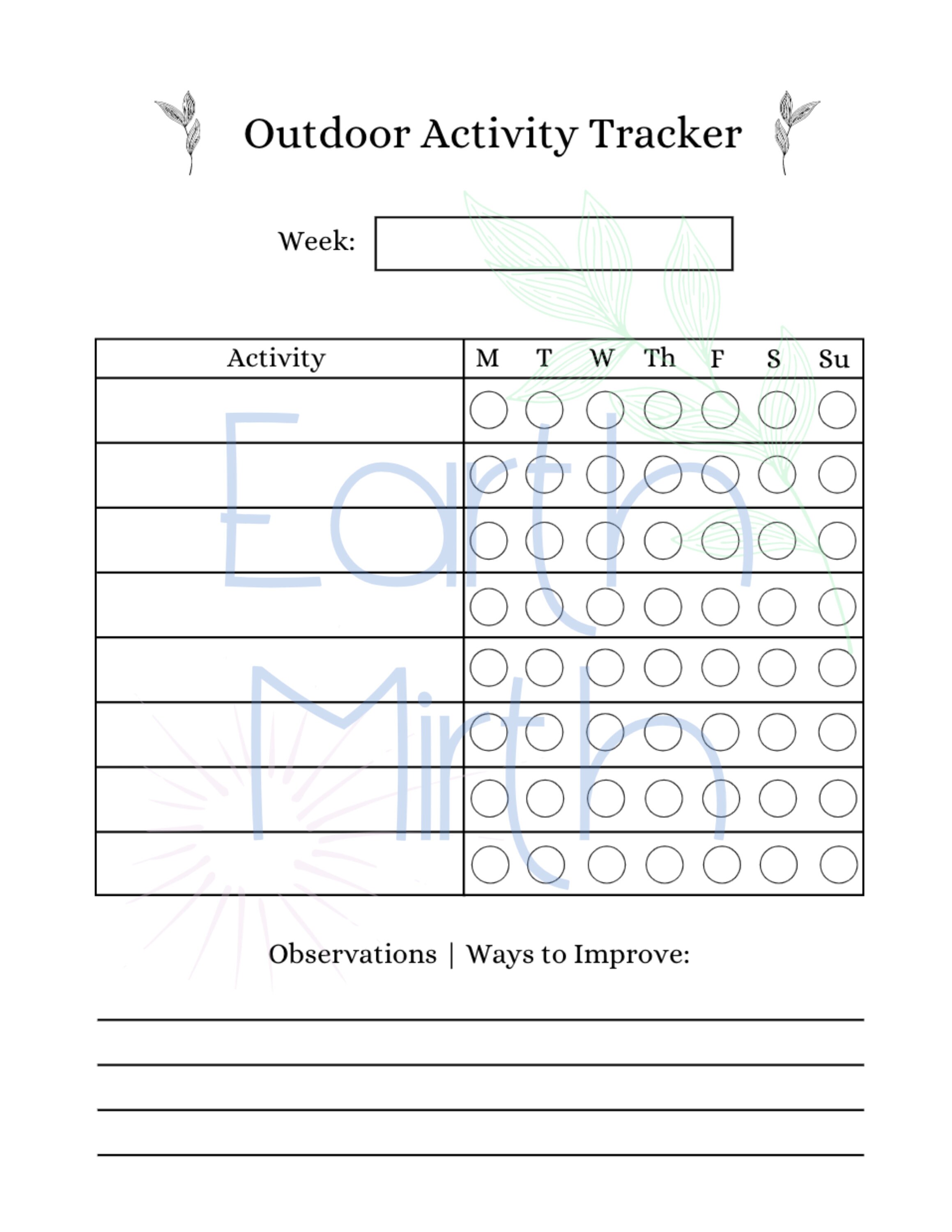 Outdoor Activity Tracker Bundle Kids Nature Activity Tracker | Etsy