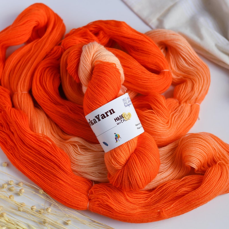 Bright Orange Yarn - Etsy