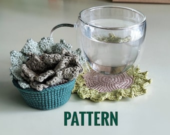 Crochet Succulent Coaster Pattern - Etsy