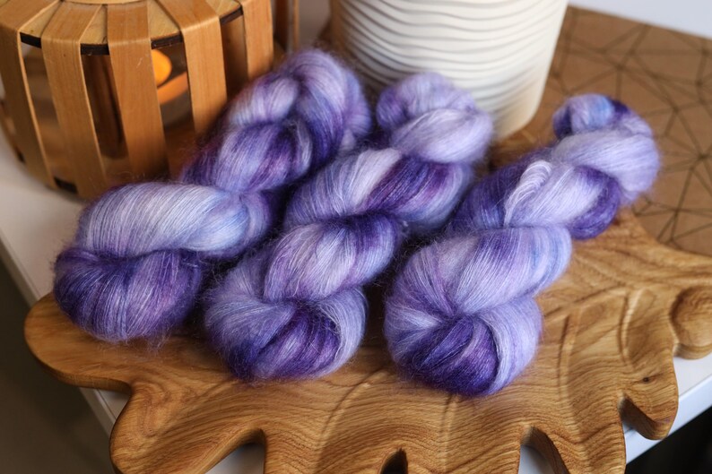 Electric Blue Kid Mohair Yarn, Hand Dyed Lace Yarn, 70%super Kid Mohair ...