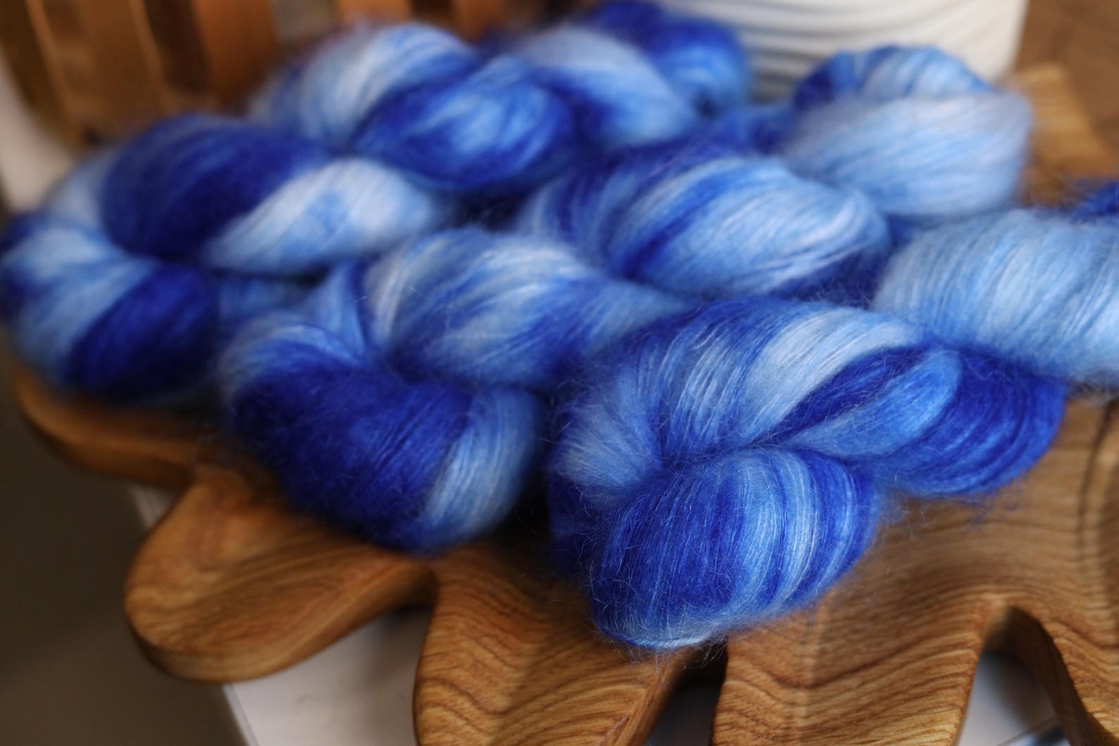 Electric Blue Kid Mohair Yarn, Hand Dyed Lace Yarn, 70%super Kid Mohair ...