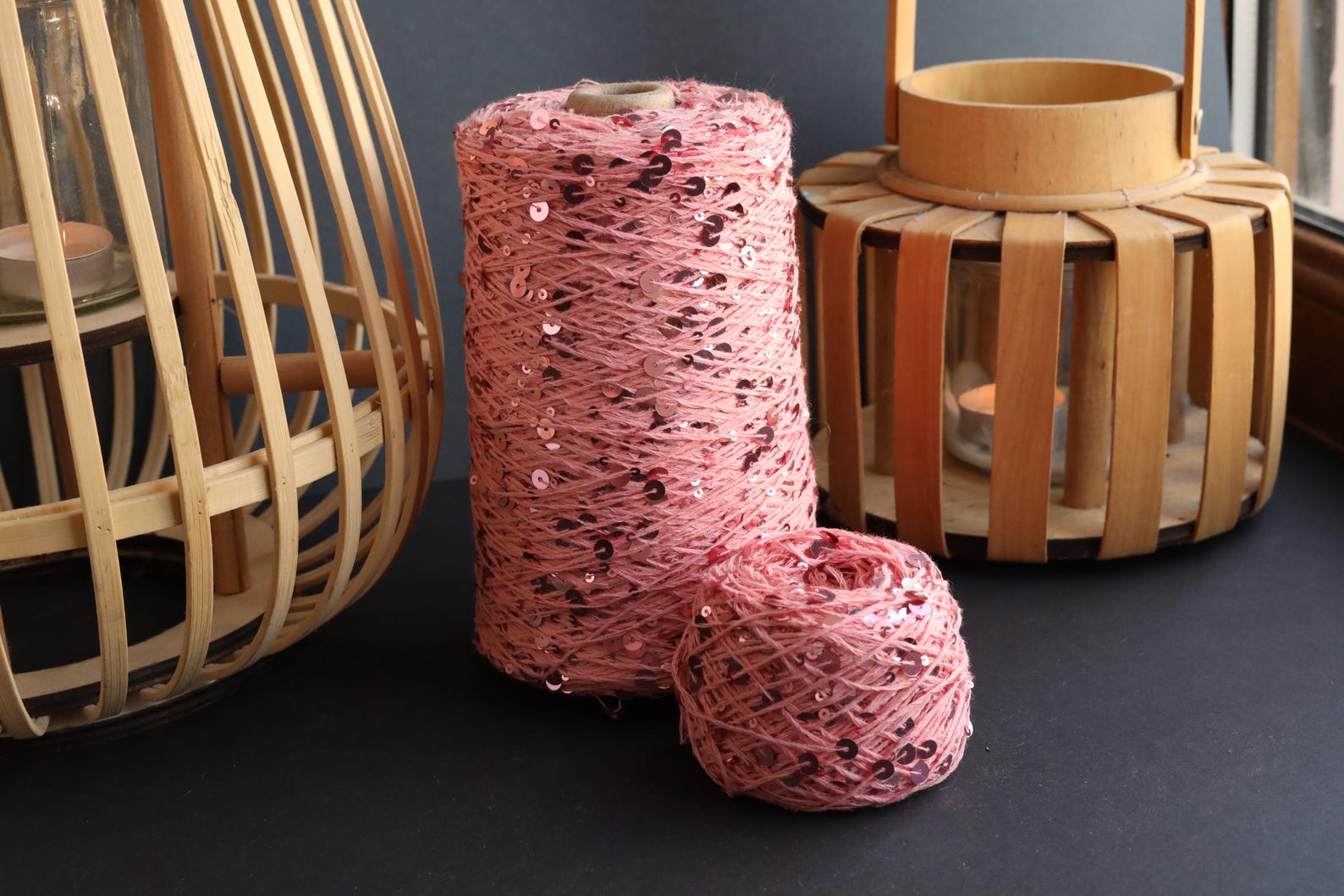 Sequin Yarn, Paillettes With Cotton Yarn, Shimmering Yarn, Shiny Yarn ...