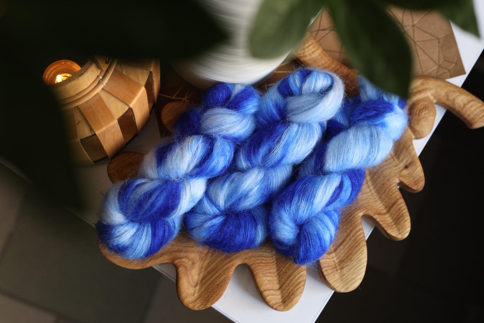 Electric Blue Kid Mohair Yarn, Hand Dyed Lace Yarn, 70%super Kid Mohair ...