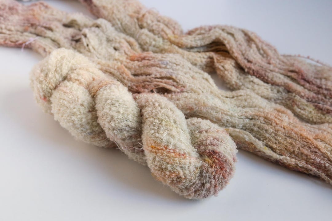 Colorful Natural Boucle Yarn, Crochet Yarn, Natural Dyed Yarn, Worsted ...