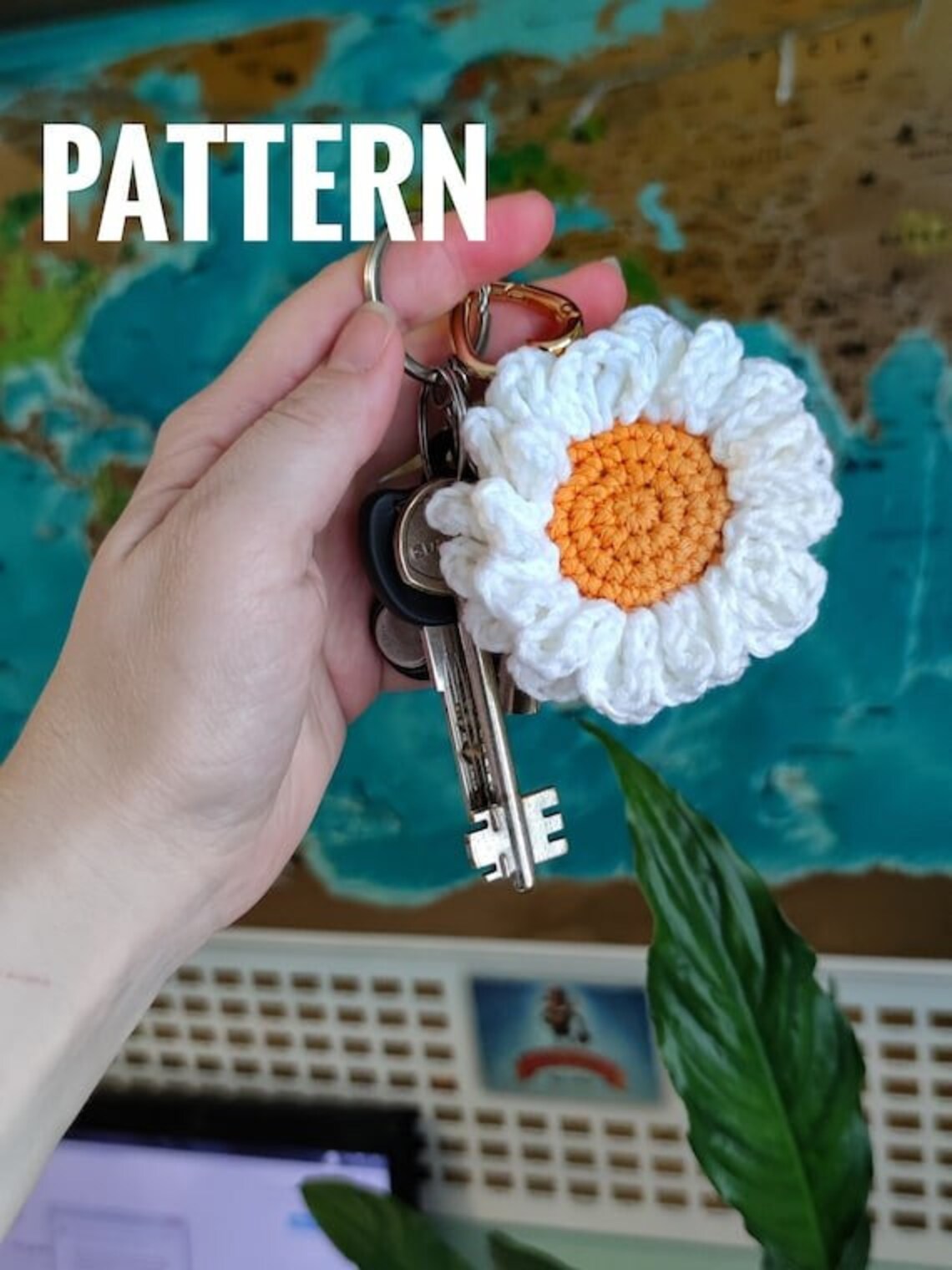 Daisy Crochet Keychain PATTERN Cute Crochet Pattern Beginner - Etsy