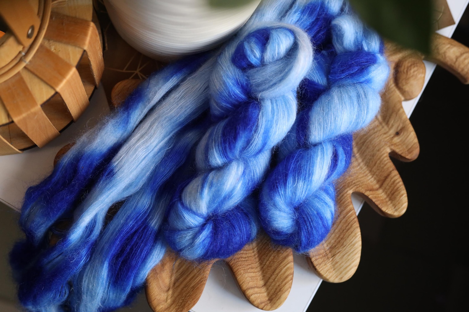 Electric Blue Kid Mohair Yarn, Hand Dyed Lace Yarn, 70%super Kid Mohair ...