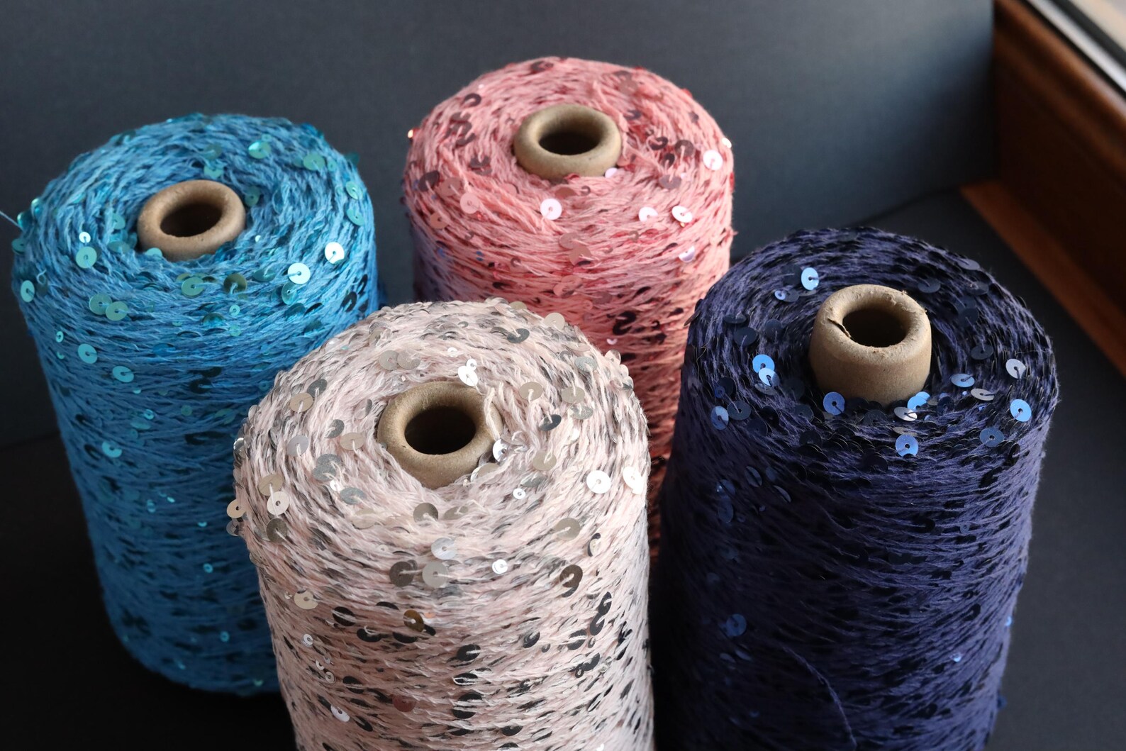 Sequin Yarn, Paillettes With Cotton Yarn, Shimmering Yarn, Shiny Yarn ...