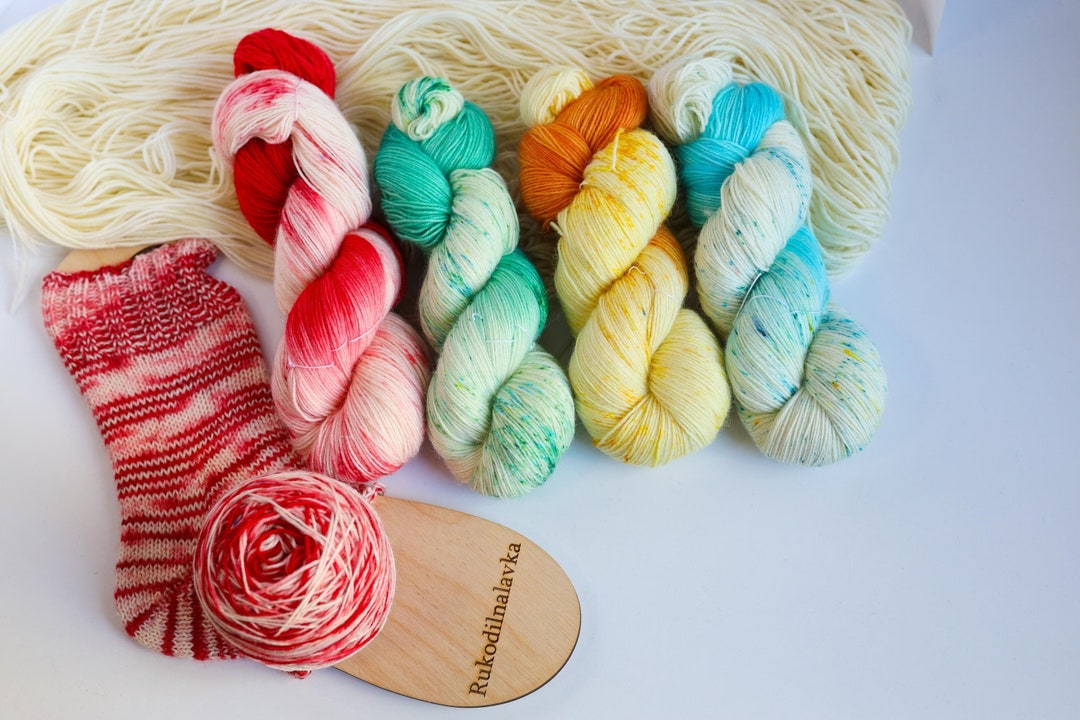 Christmas Colorful Sock Yarn, Merino Wool Yarn, Gradient Yarn, Knitting ...