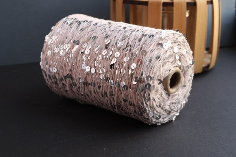 Sequin Yarn, Paillettes With Cotton Yarn, Shimmering Yarn, Shiny Yarn ...