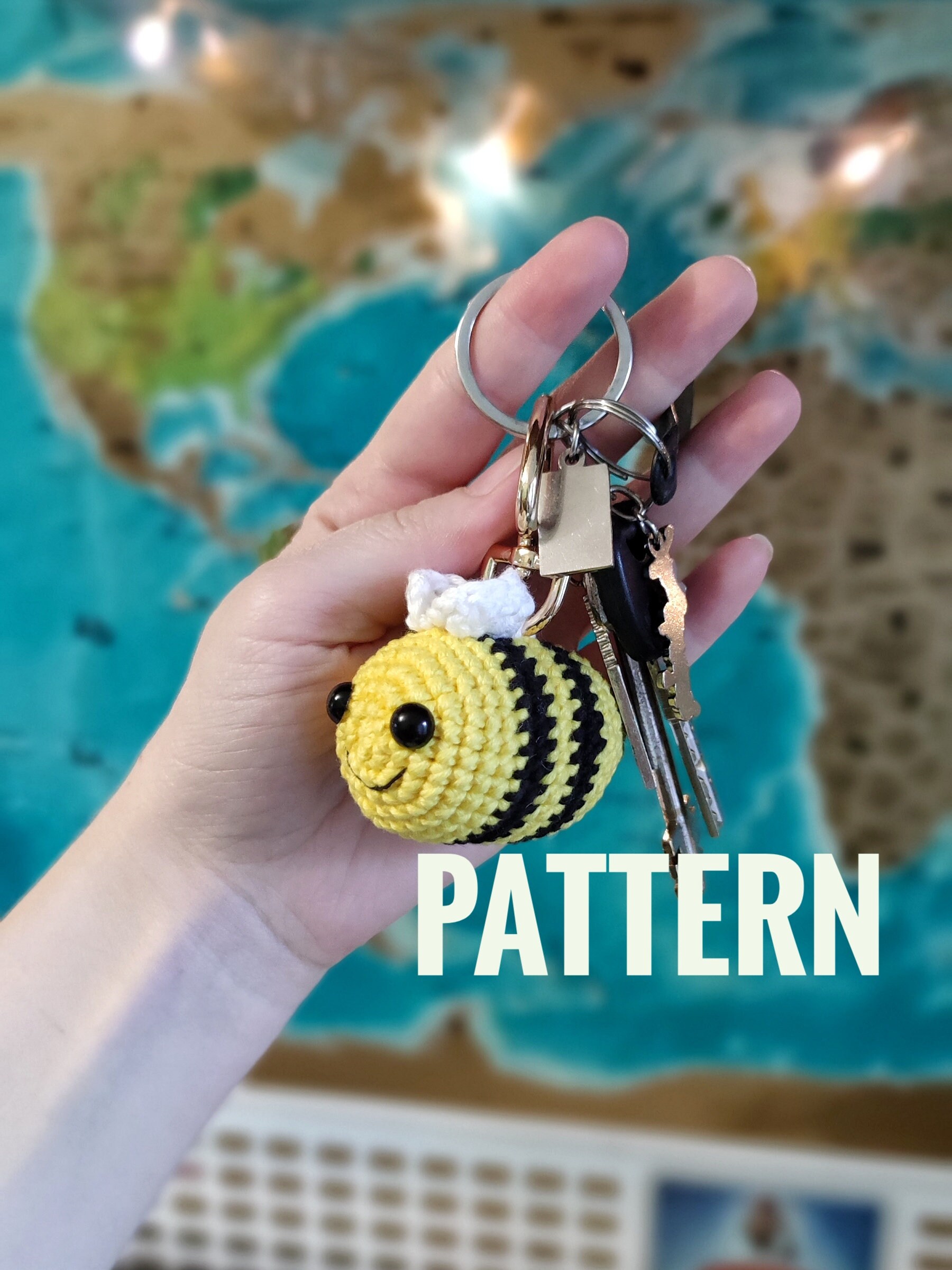 BEE Crochet PATTERN Easy Crochet Pattern Key Chain Crochet - Etsy