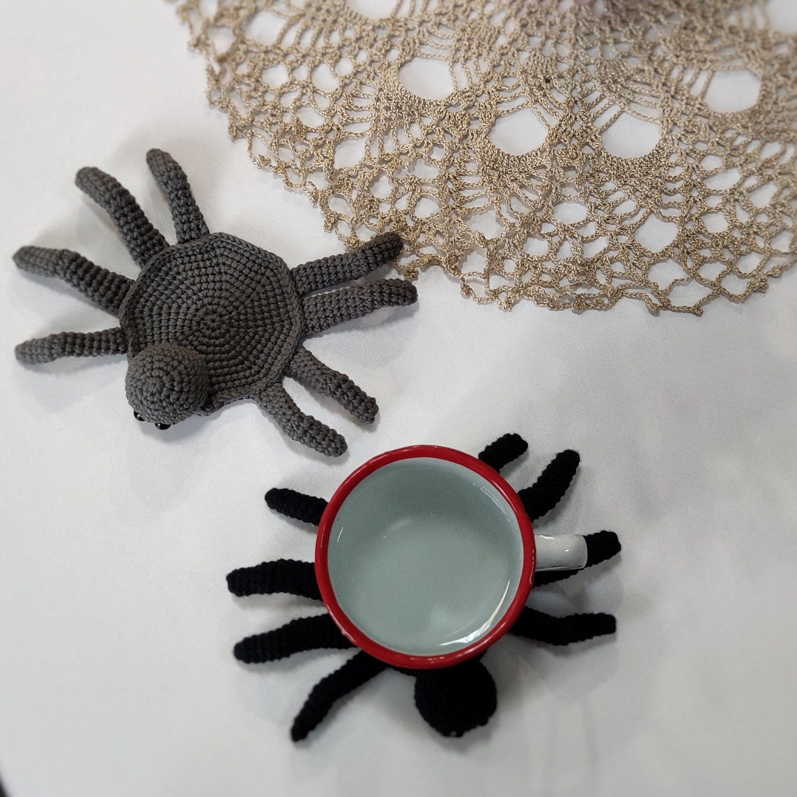 Halloween Crochet Pattern, Spider Coaster Easy Tutorial, Crochet ...