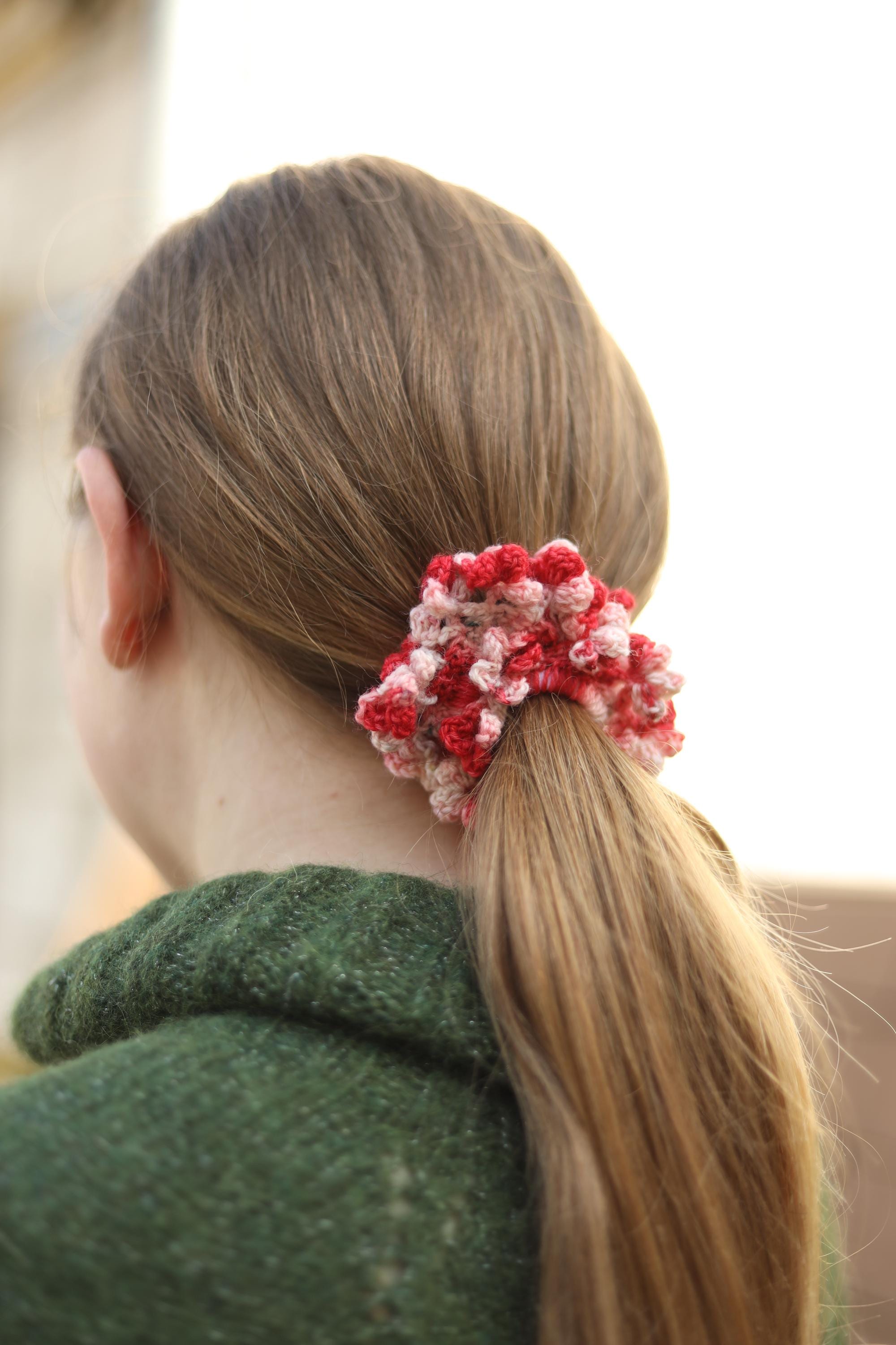 Hair Scrunchie Crochet Pattern, Flower Accessories Pattern, Floral Hair ...