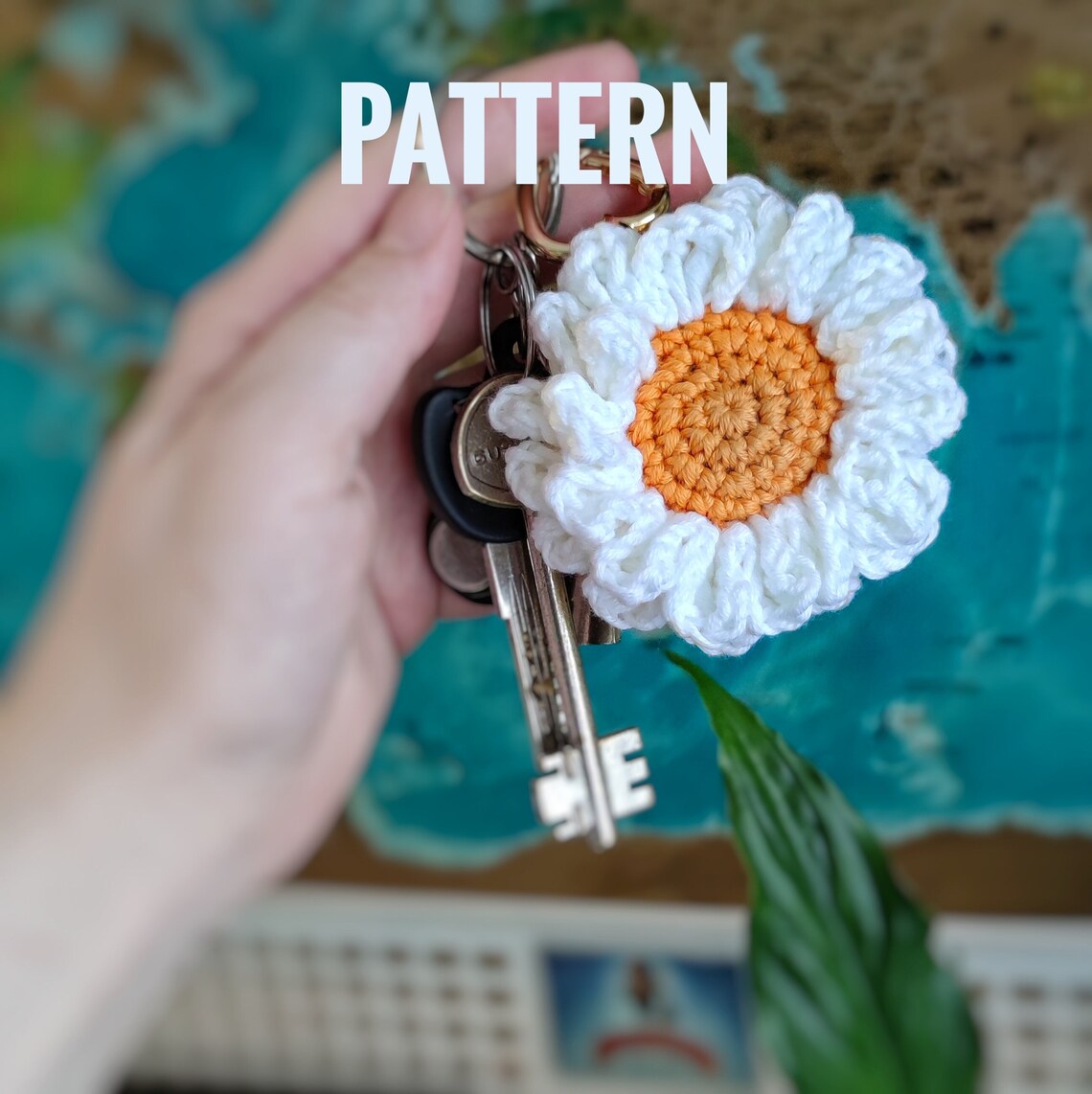 Daisy Crochet Keychain PATTERN Cute Crochet Pattern Beginner - Etsy