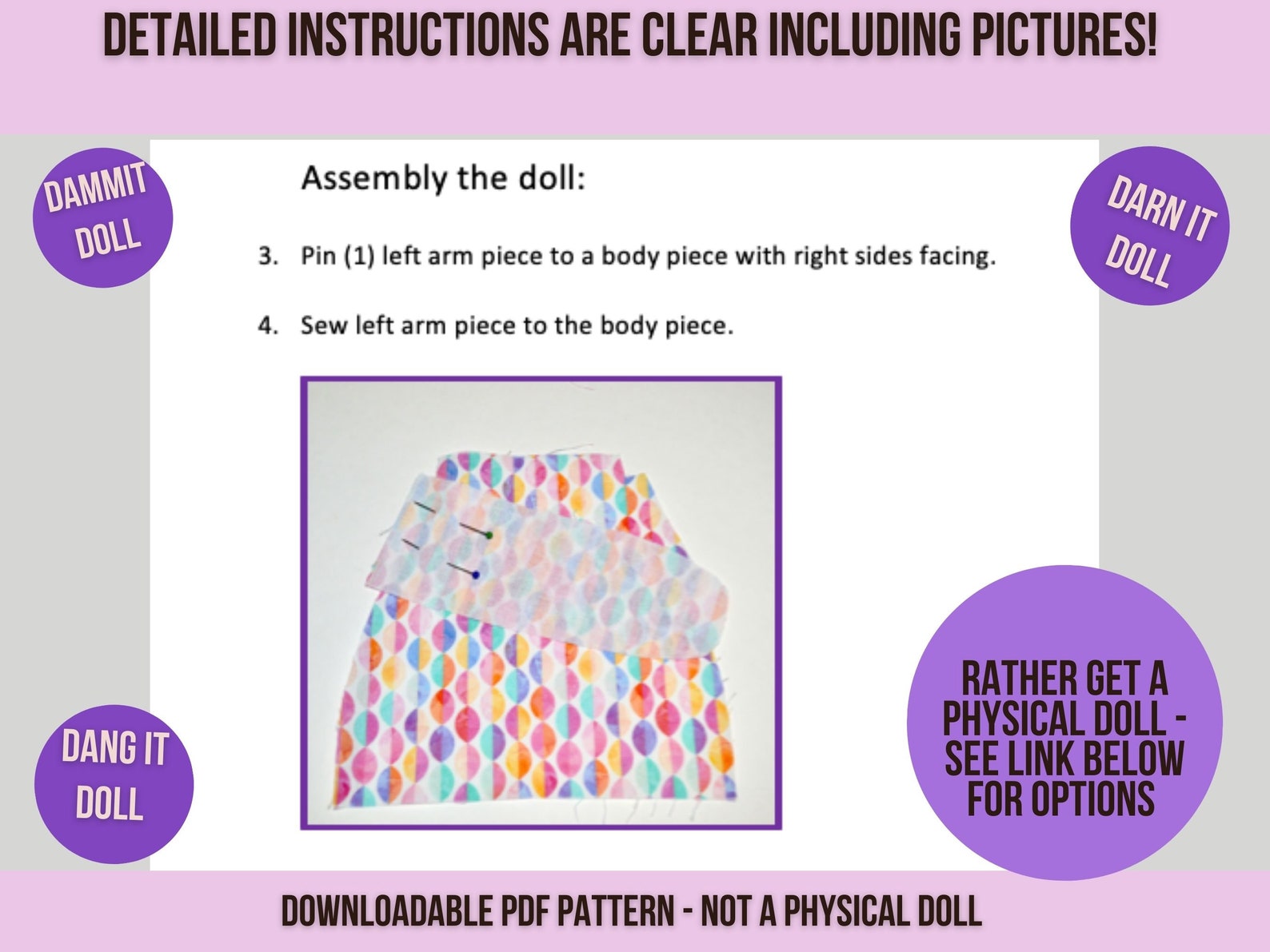 Dammit Doll Pattern, Dammit Doll Sewing Pattern, Fun Sewing Pattern ...