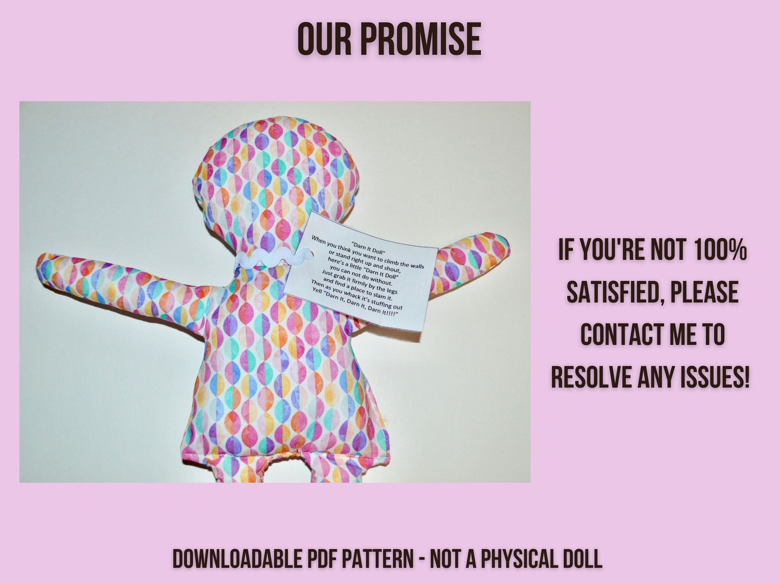 Dammit Doll Pattern, Dammit Doll Sewing Pattern, Fun Sewing Pattern, Beginner Sewing Patterns ...