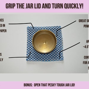 Jar Opener Grip, Jar Gripper, Jar Opener Purple, Fabric Jar Opener ...