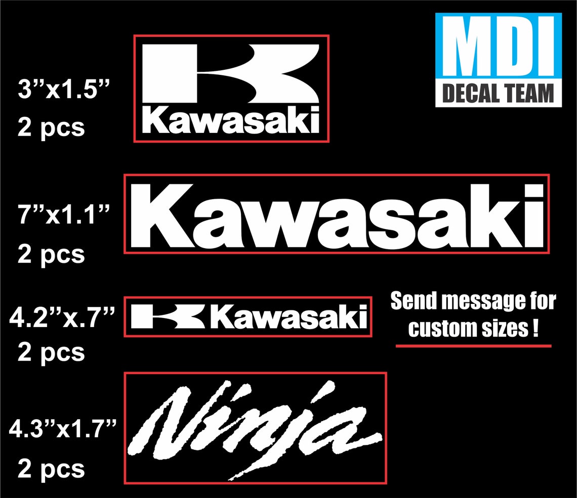 KAWASAKI Ninja Universal Decals Ensemble de décalcomanies | Etsy