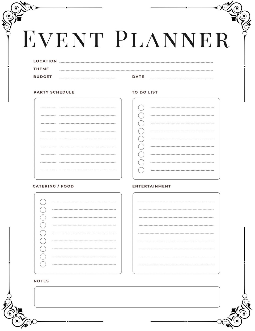 Printable Event Planner Worksheet | Daily & Weekly Organizer PDF ...