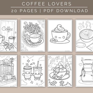 20 Coffee Lovers Coloring Pages | Printable PDF | Caffeine Inspired Art ...