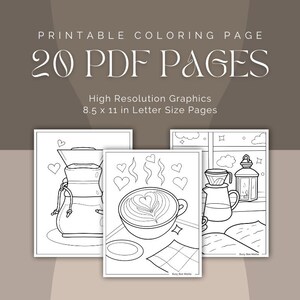 20 Coffee Lovers Coloring Pages | Printable PDF | Caffeine Inspired Art ...
