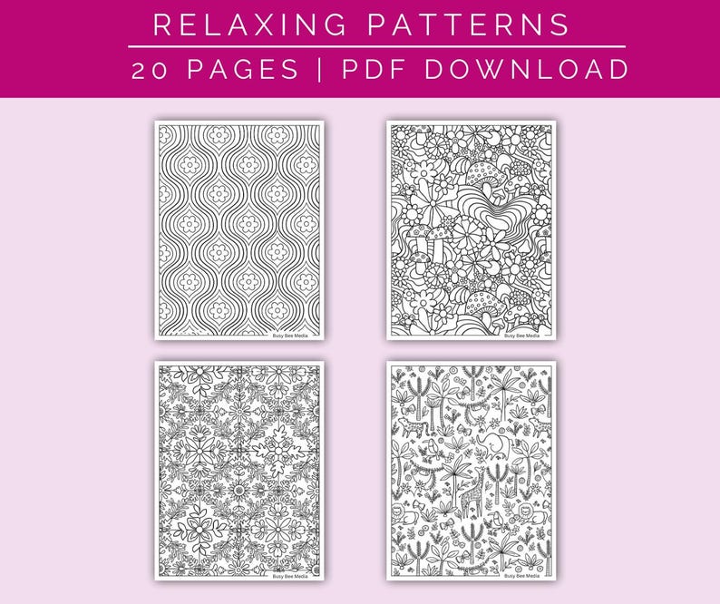 20 Relaxing Patterns Coloring Pages | Printable PDF, Patterns Inspired ...