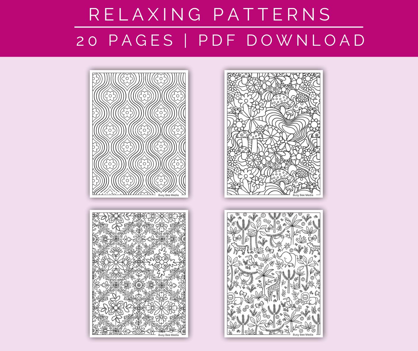 20 Relaxing Patterns Coloring Pages | Printable PDF, Patterns Inspired ...