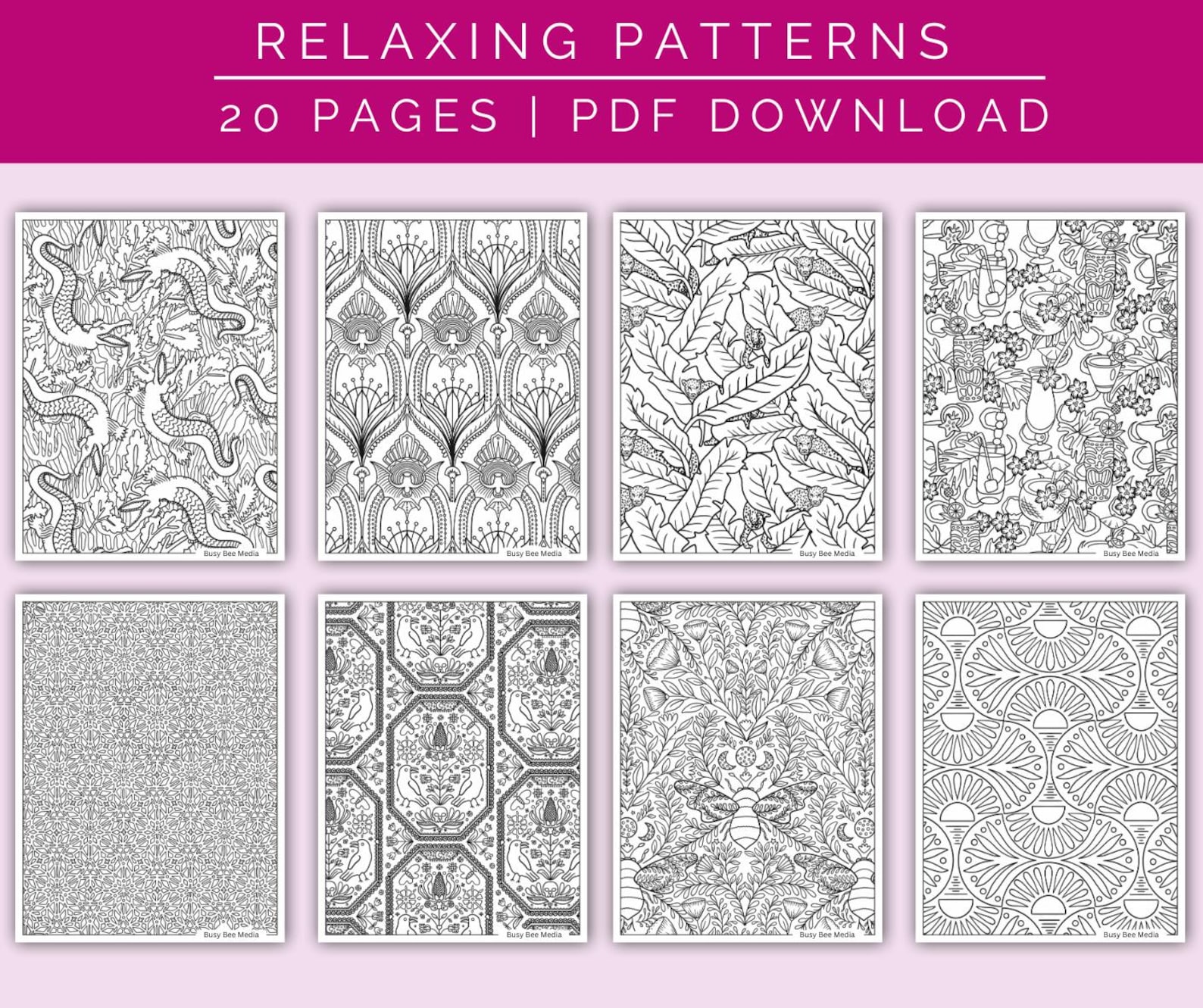 20 Relaxing Patterns Coloring Pages | Printable PDF, Patterns Inspired ...