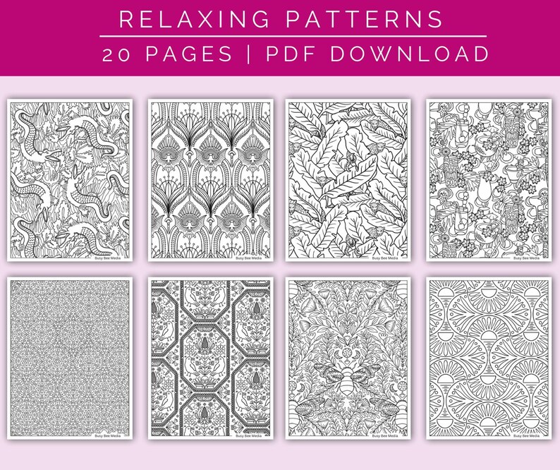 20 Relaxing Patterns Coloring Pages | Printable PDF, Patterns Inspired ...