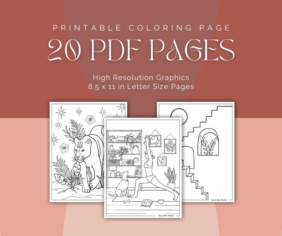 20 Boho Themed Coloring Pages | Printable PDF | Boho Inspired Art ...
