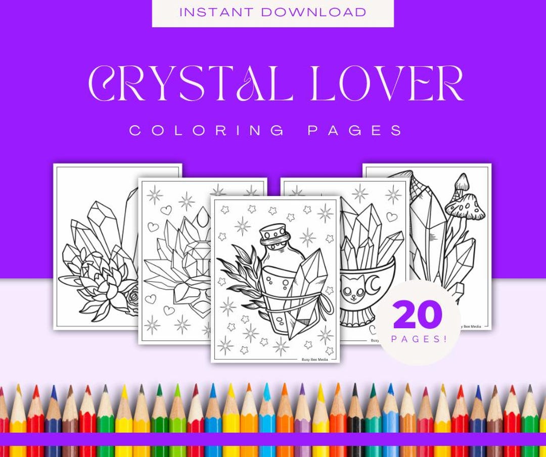20 Crystal Lovers Coloring Pages | Printable PDF | Witchy Inspired Art ...