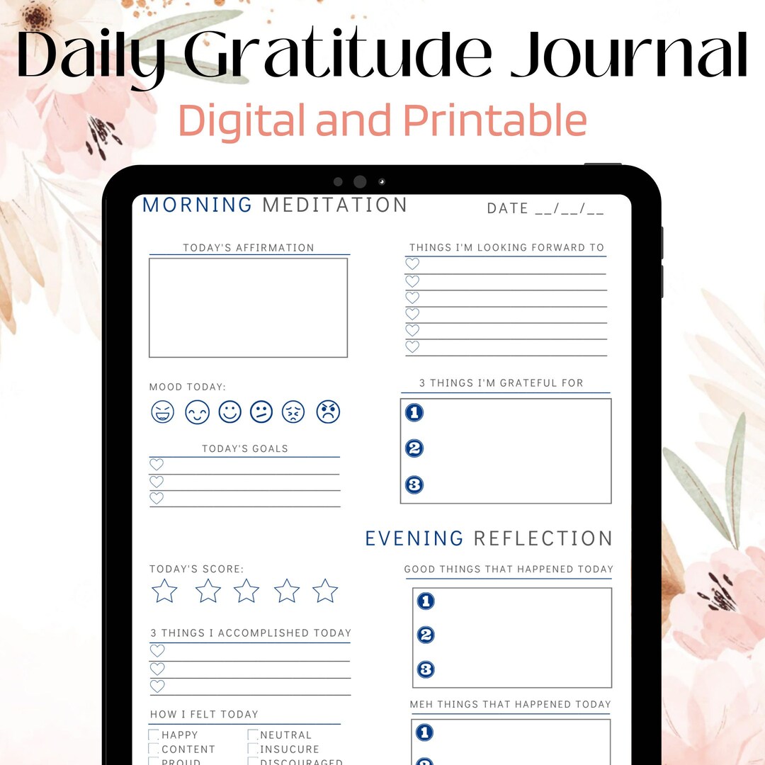 Digital Daily Gratitude Journal | 365 Daily Gratitude Pages | Daily ...