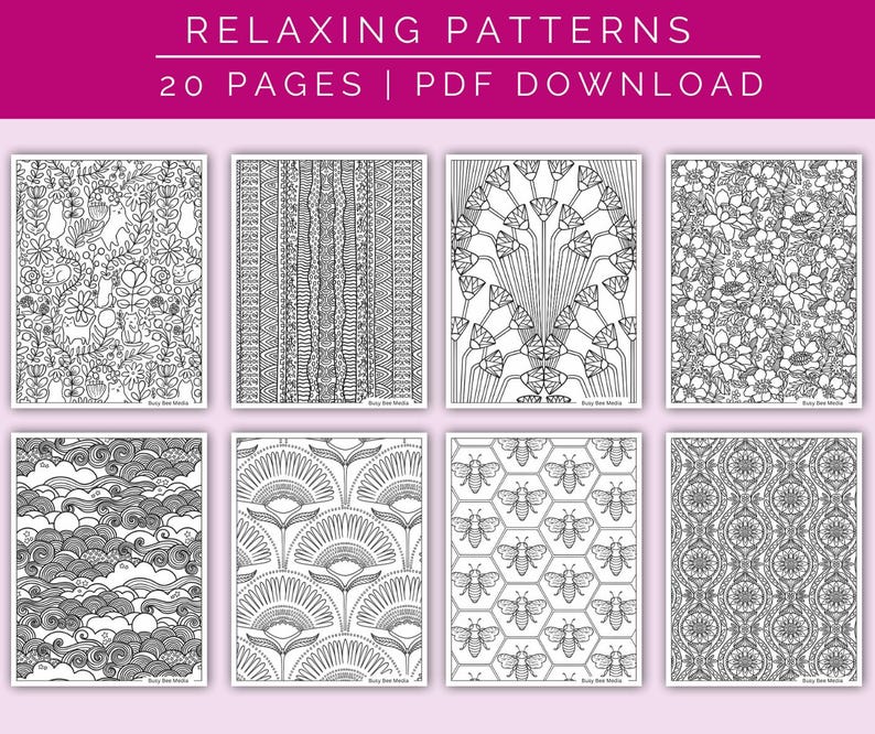 20 Relaxing Patterns Coloring Pages | Printable PDF, Patterns Inspired ...