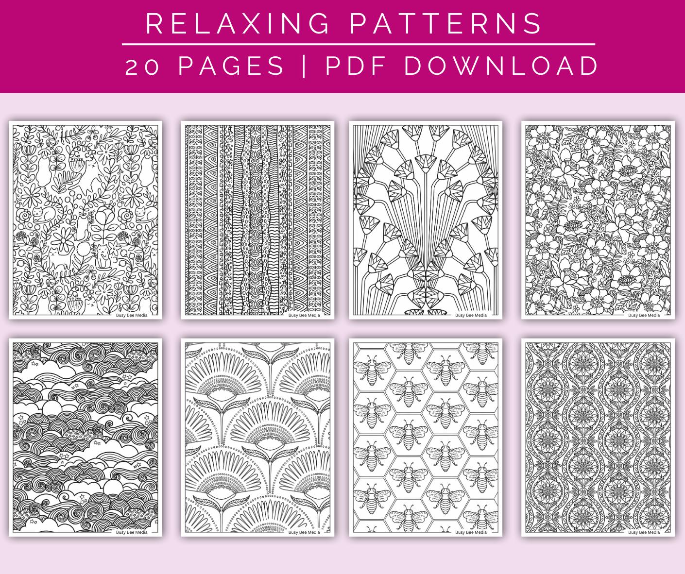 20 Relaxing Patterns Coloring Pages | Printable PDF, Patterns Inspired ...