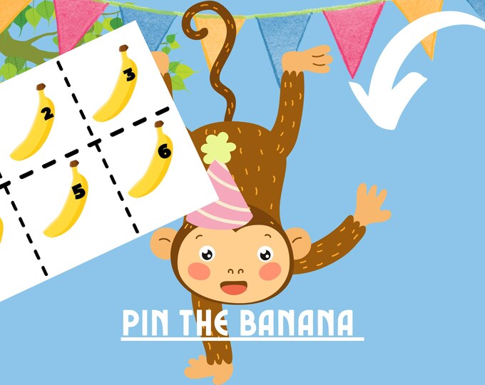 GAME Pin the Tail on the Monkey Birthday Party Game Instant DOWNLOAD ...