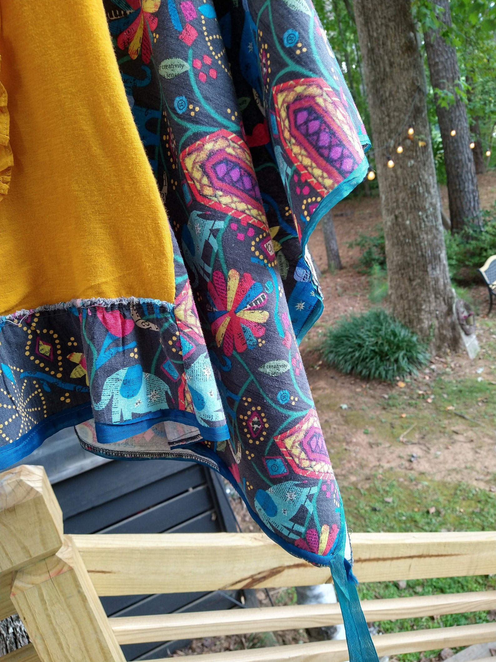 Boho Gold and Multi-colored Poncho Top Women's Free-size - Etsy