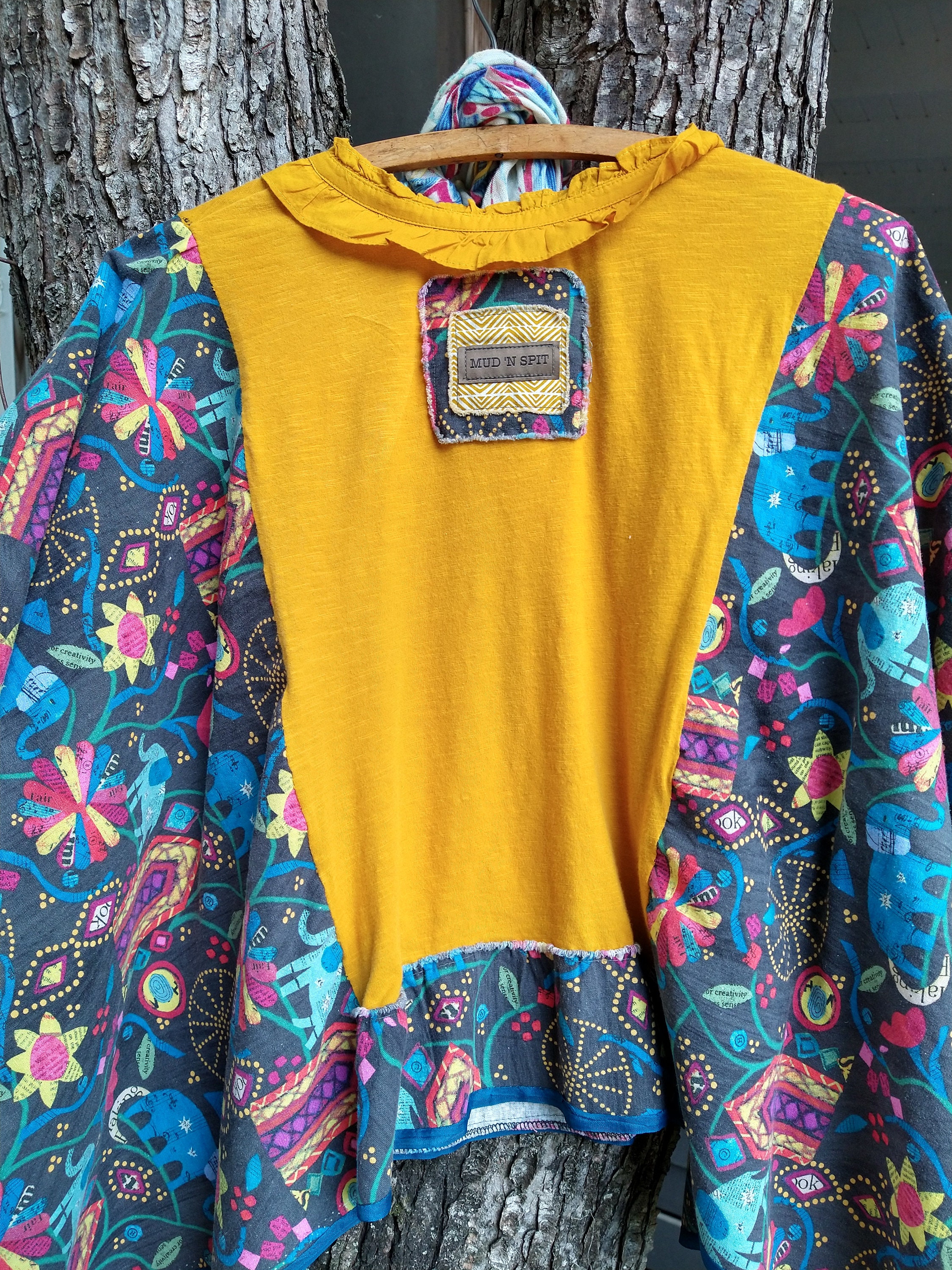 Boho Gold and Multi-colored Poncho Top Women's Free-size - Etsy