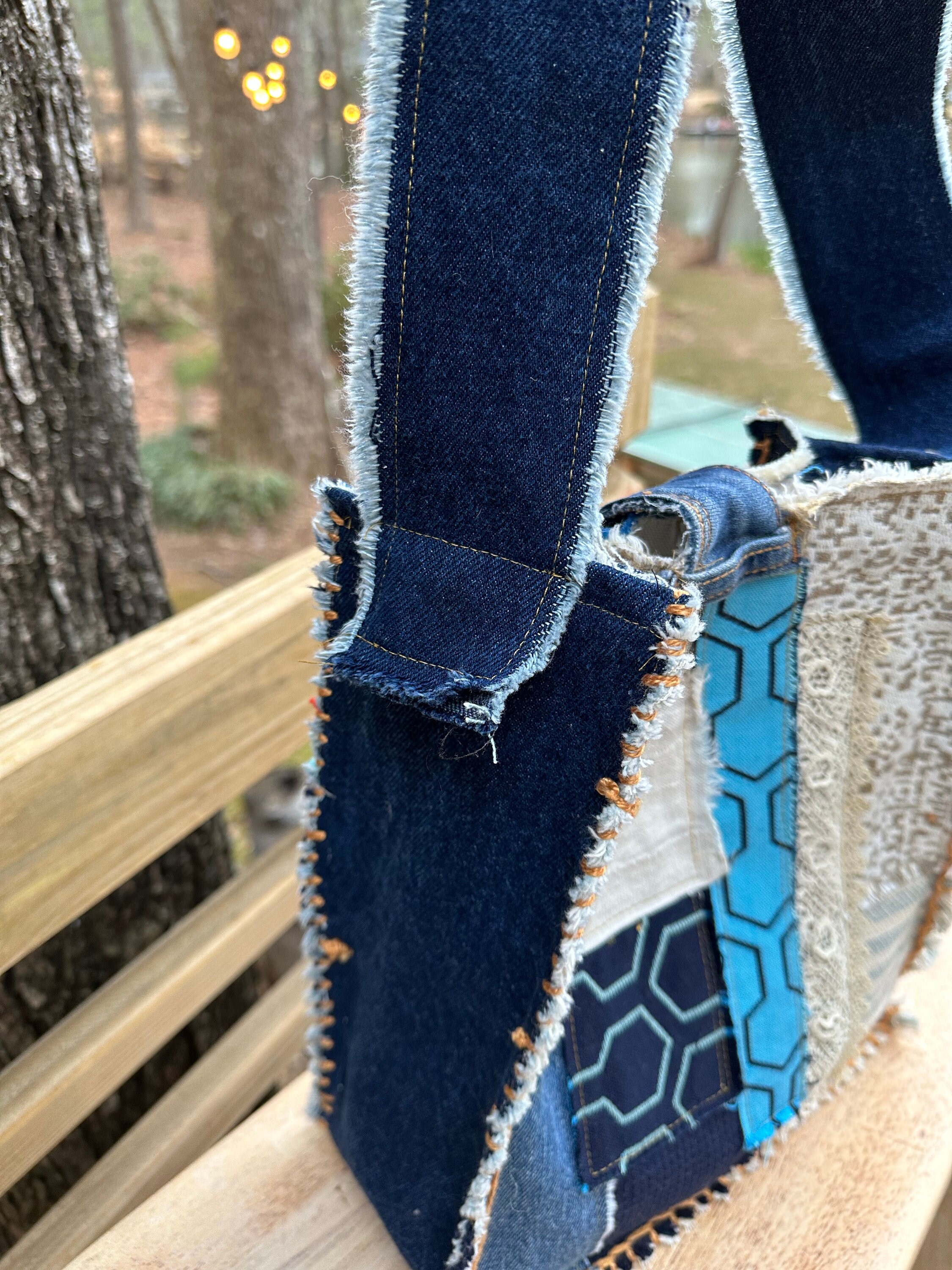 Patchwork and Denim Boho Style Shoulder Bag, Hand Stitched Artsy Boho ...