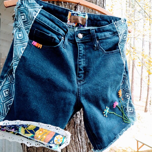 Embroidered Jeans - Etsy