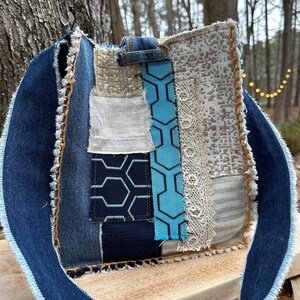 Patchwork and Denim Boho Style Shoulder Bag, Hand Stitched Artsy Boho ...