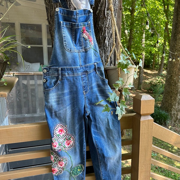 Red and White Overalls - Etsy