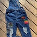 Slow Stitched, Patched + Embroidered Overalls, Upcycled Women's M Funky ...