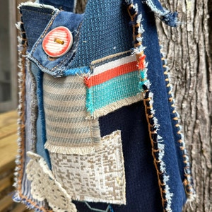 Patchwork and Denim Boho Style Shoulder Bag, Hand Stitched Artsy Boho ...